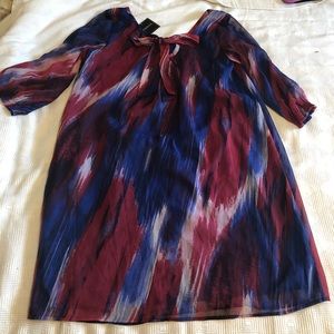 George | Dresses | George Red White Blue Dress With Sheer Sleeves ...
